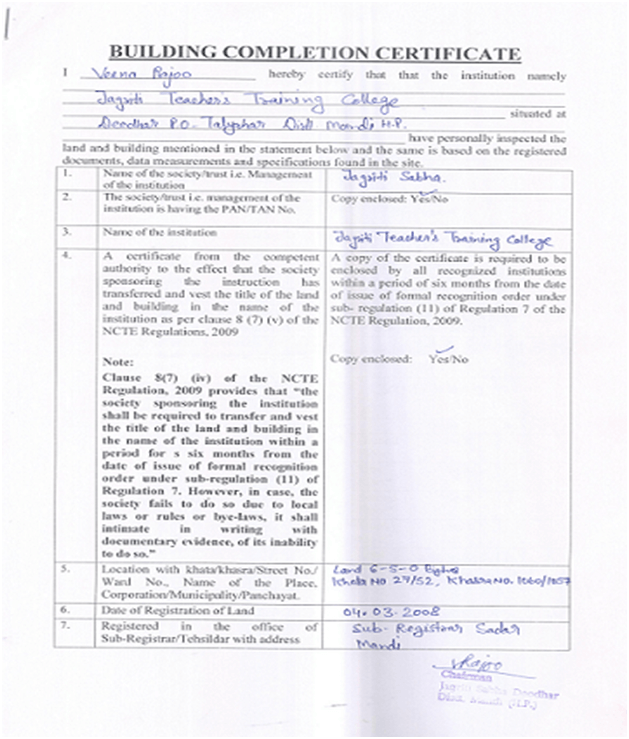 Legal Documents – jagriti College